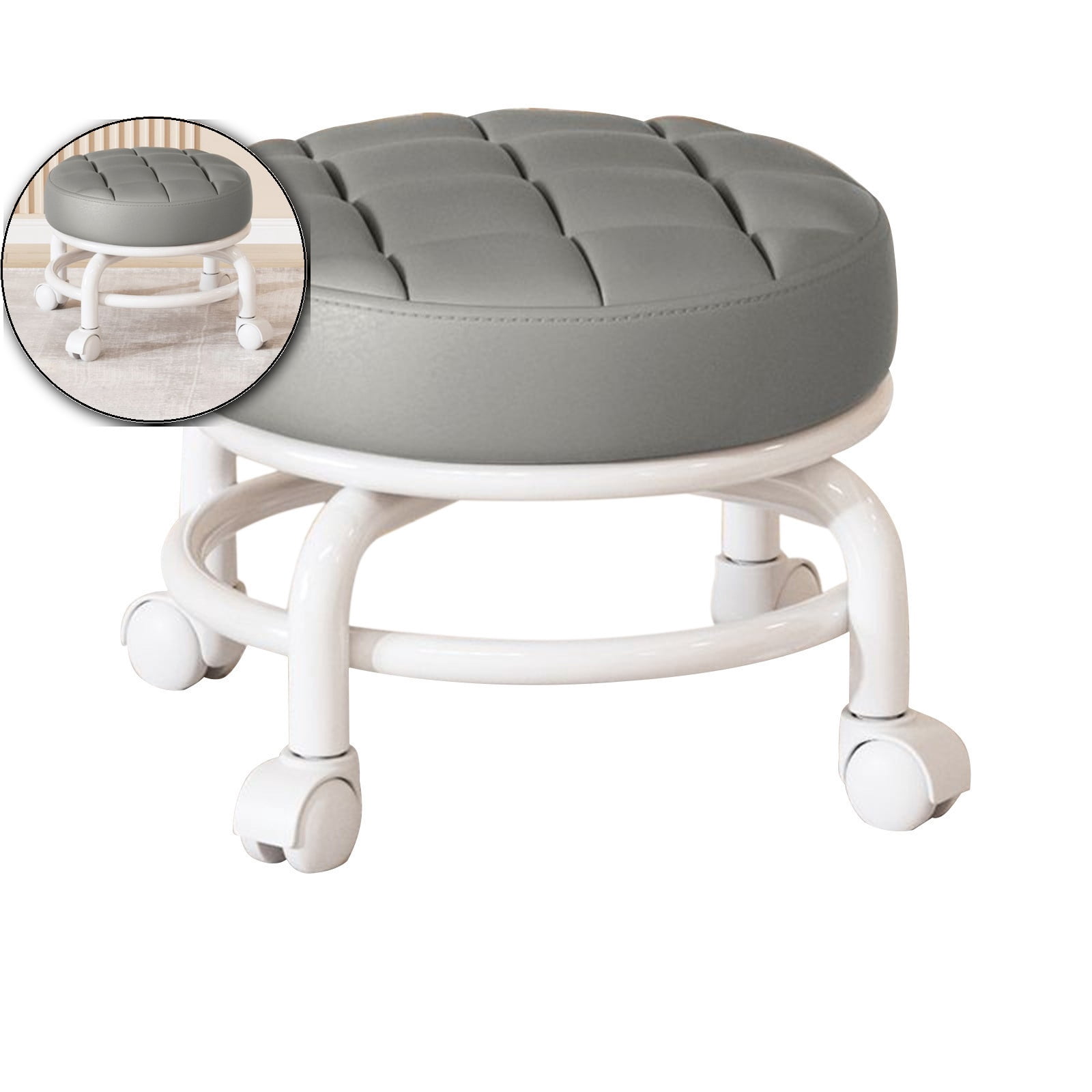 VQPeo Ergonomic Rolling Stool with Wheels, Wheeled Low Stool - Perfect ...
