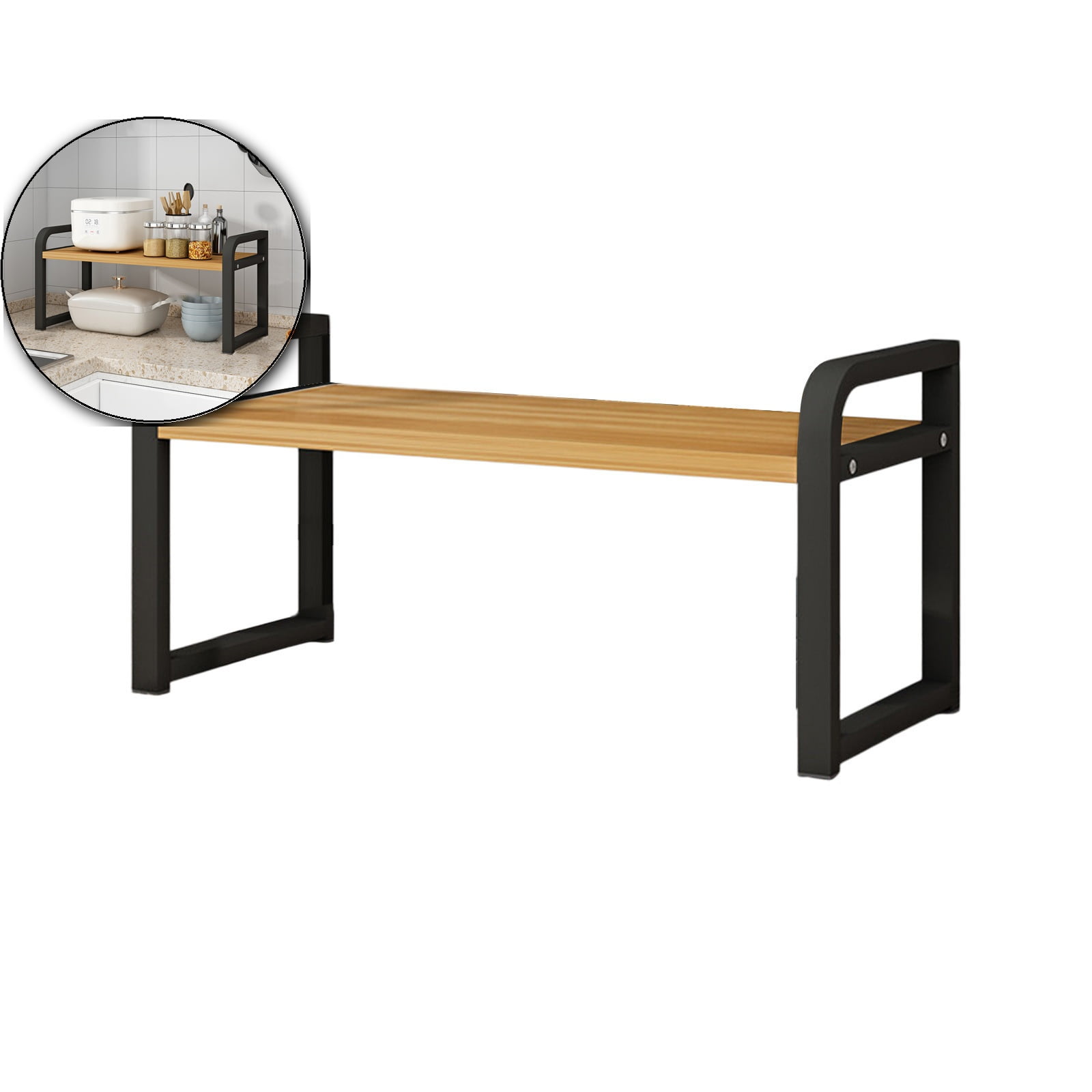 VQPeo Expandable Kitchen Shelf Organizers, Large Kitchen Cupboard ...