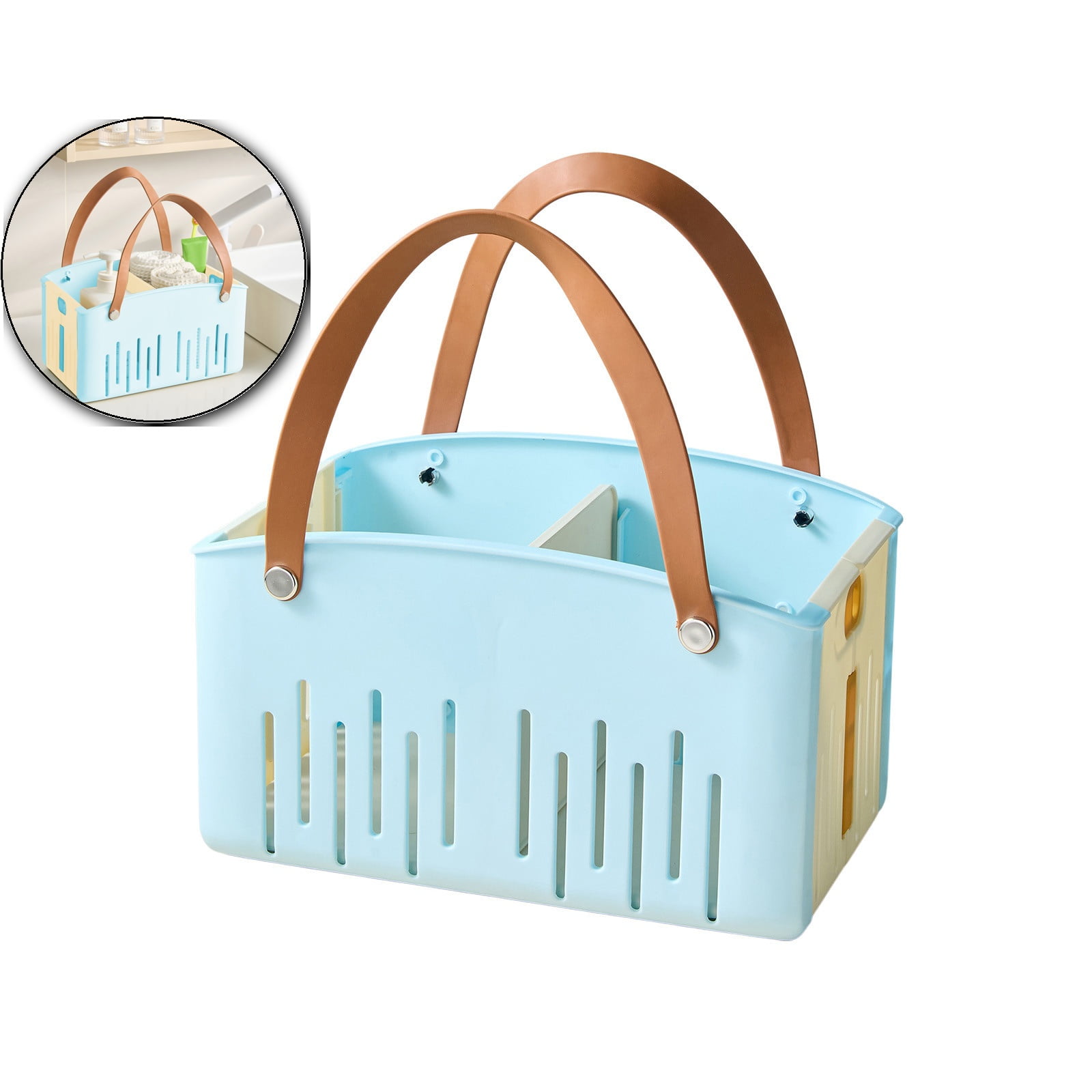 VQPeo Foldable Bathroom Basket, Hollow Drying Storage Bin, Portable ...