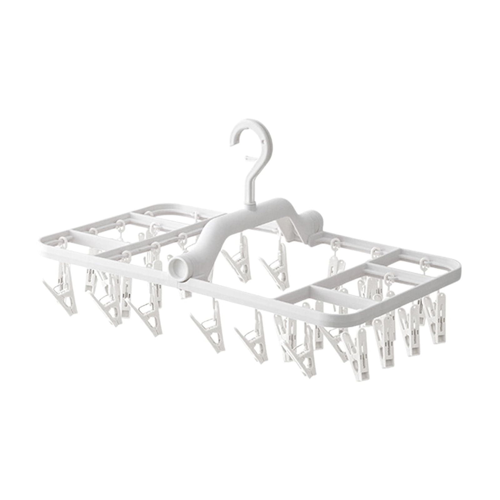 VQPeo Foldable Clip Hangers with 32 Drying Clips, Underwear Hanger with ...