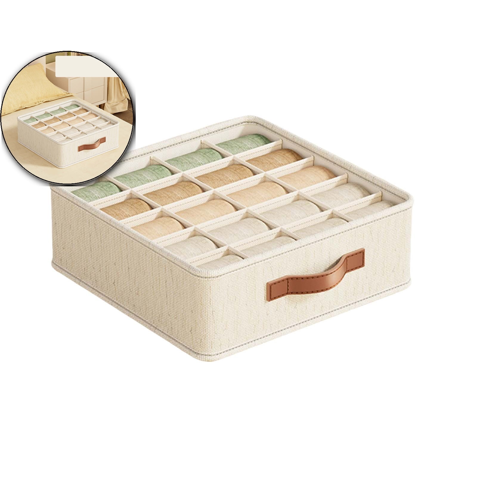 VQPeo Foldable Fabric Underwear Organizer, Compartment Drawer Storage ...