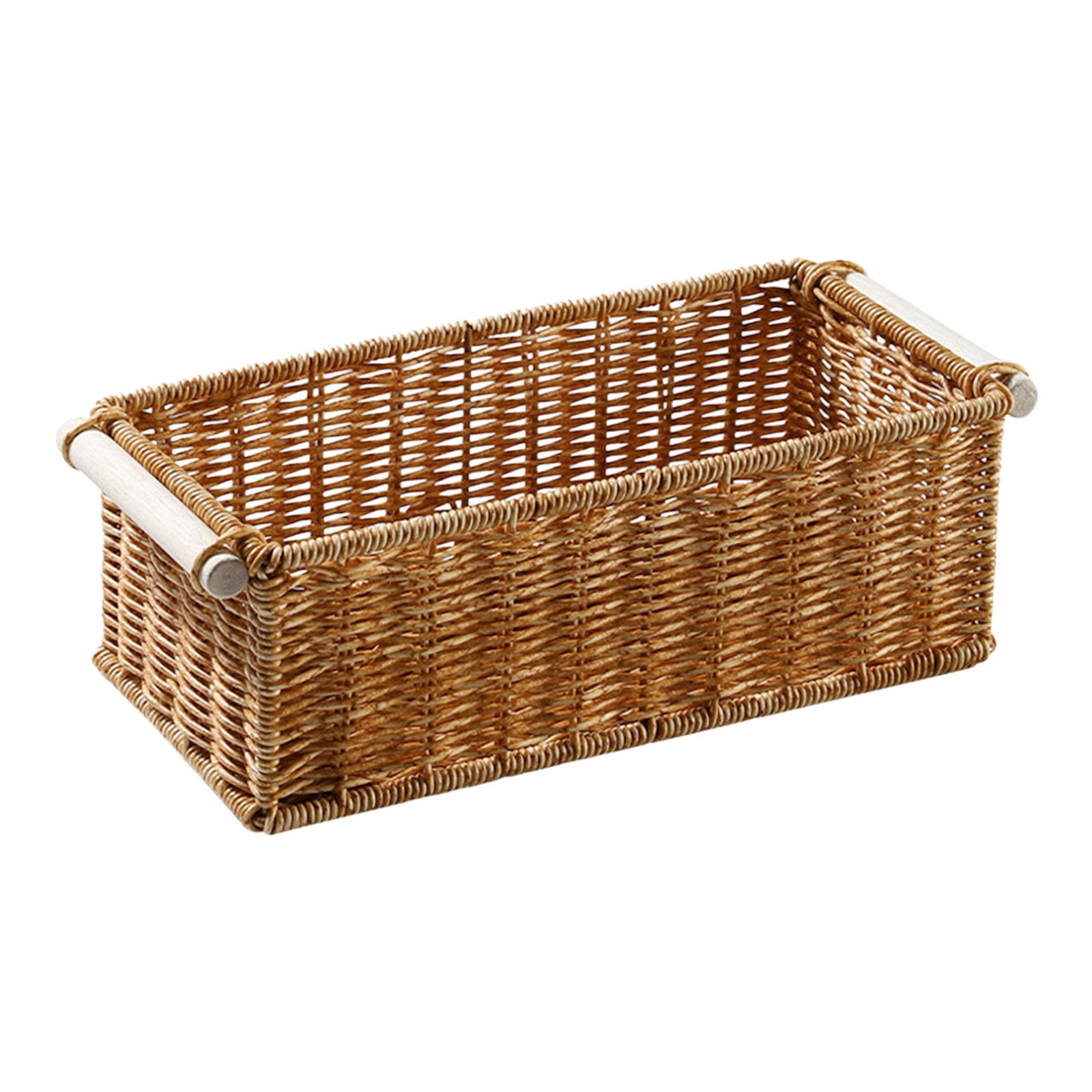 VQPeo Imitation Rattan Woven Storage Basket Toilet Tank Topper Bins ...