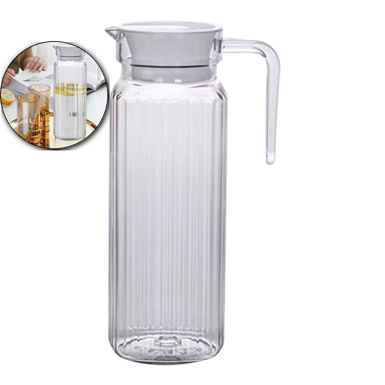 VQPeo Insulated Cold Water Pitcher - Hot & Cold Water Carafe for ...