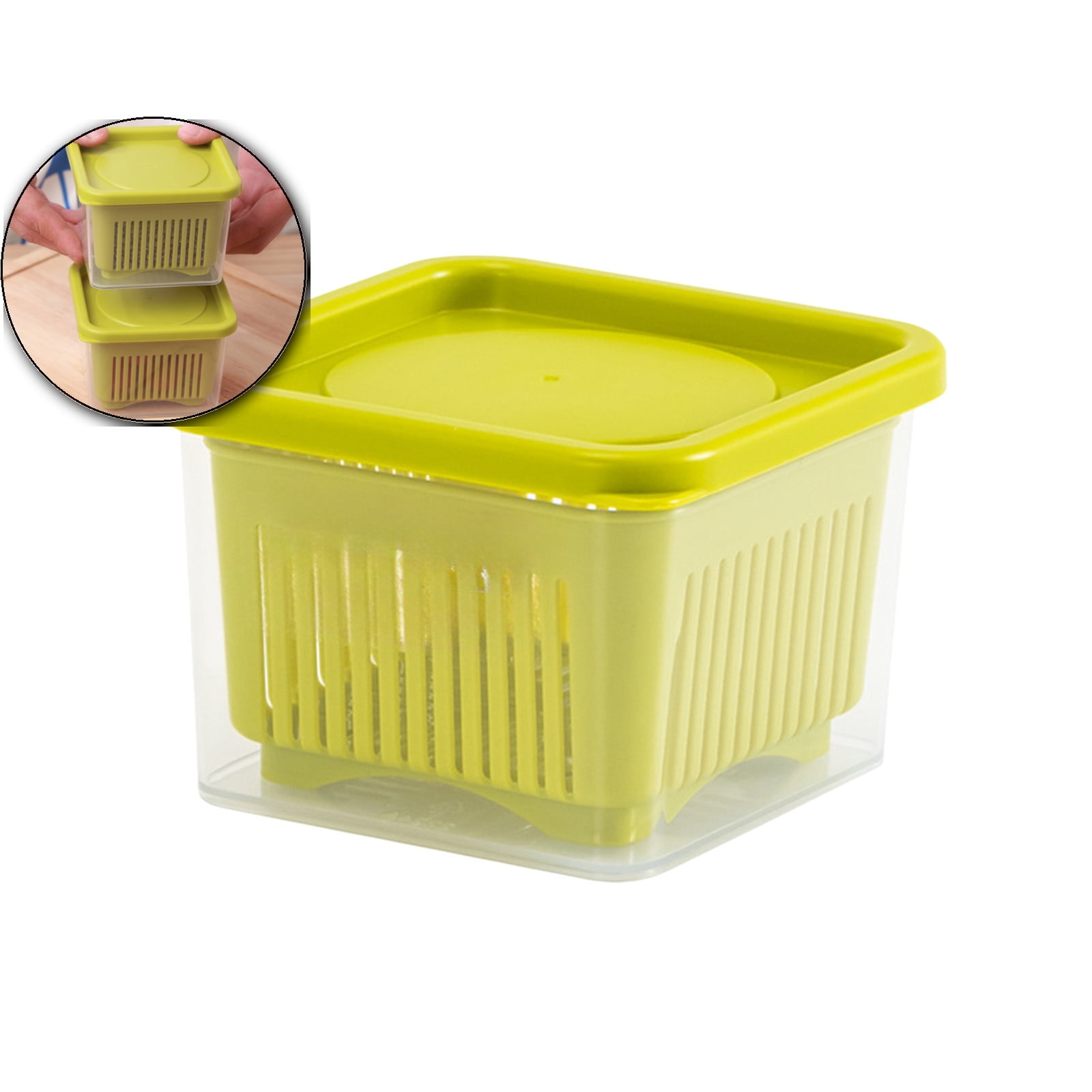 VQPeo Kitchen Ginger and Garlic Storage Box - 2-Pack Small Refrigerator ...