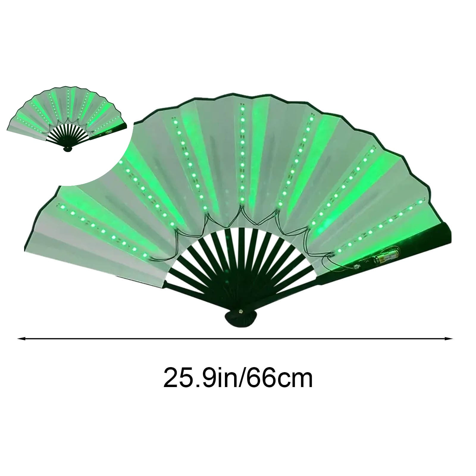 VQPeo LED Glowing Hand Held Folding Fan Stage Performance Show Light Up ...