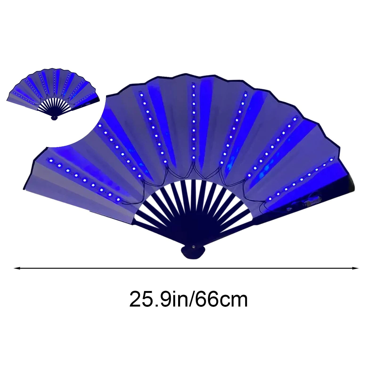 VQPeo LED Glowing Hand Held Folding Fan Stage Performance Show Light Up ...