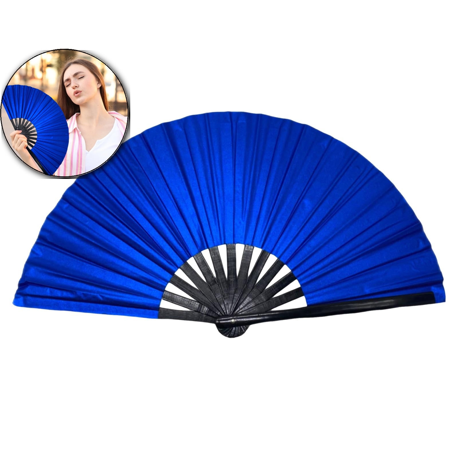 VQPeo Large Holographic Folding Hand Fans for Line Dance Popping ...