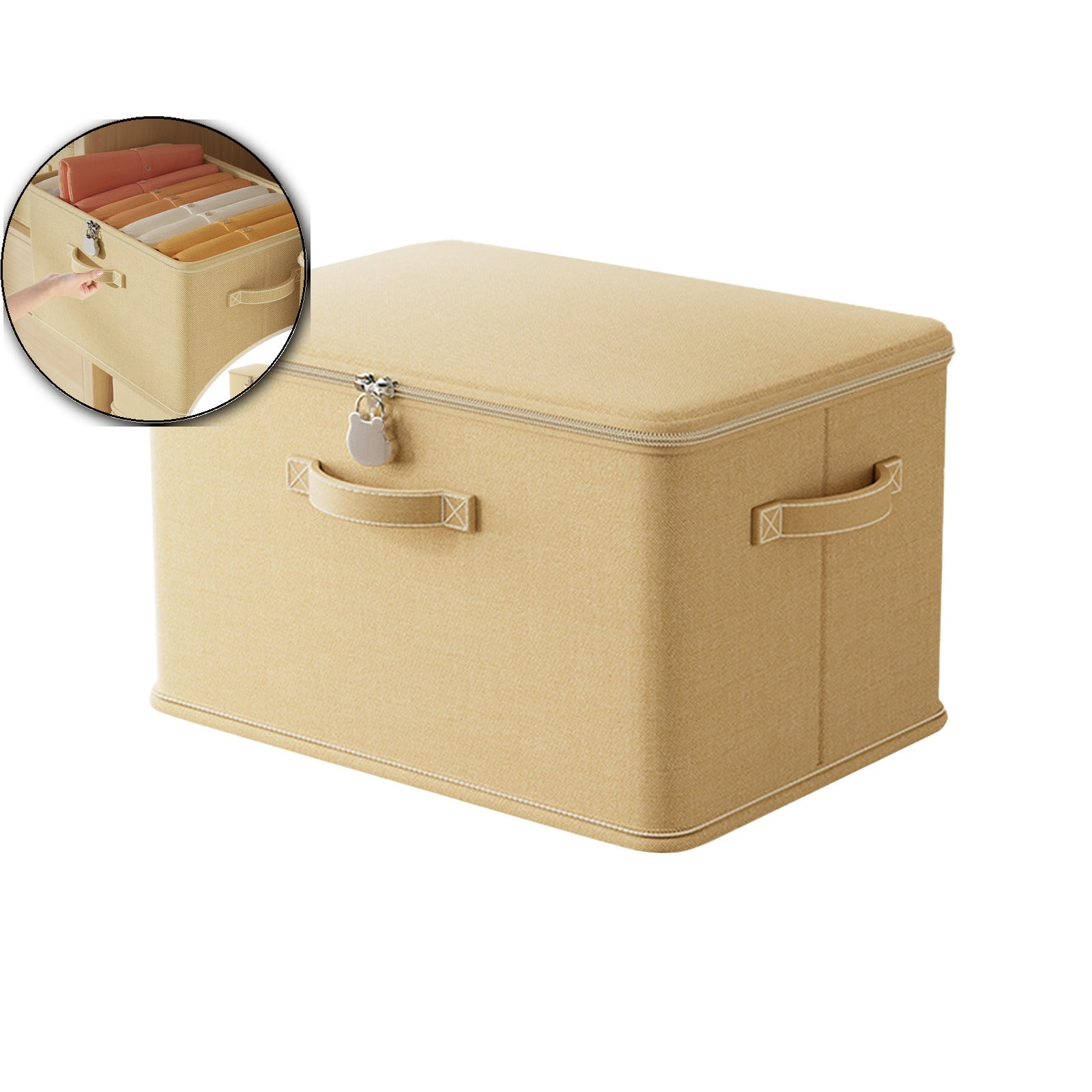 VQPeo Locking Clothes Storage Box, Reinforced Handle Organizer ...