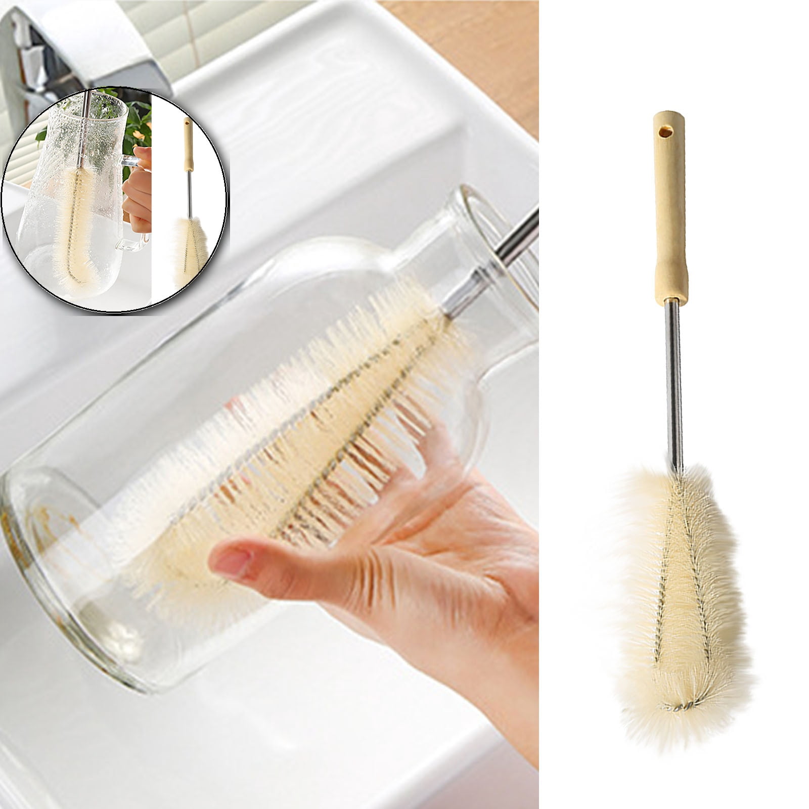 VQPeo Long Bottle Brush Cleaner, Bottle Cleaning Brush Flexional Water ...