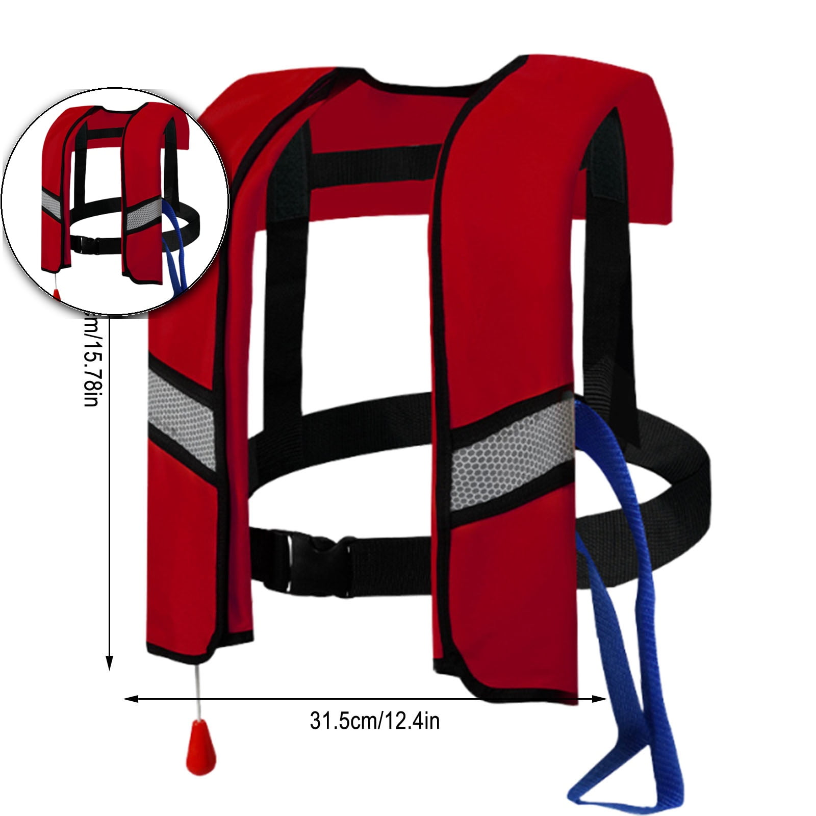 VQPeo Manual Inflatable Life Vest for Adults - High Visibility Fishing ...