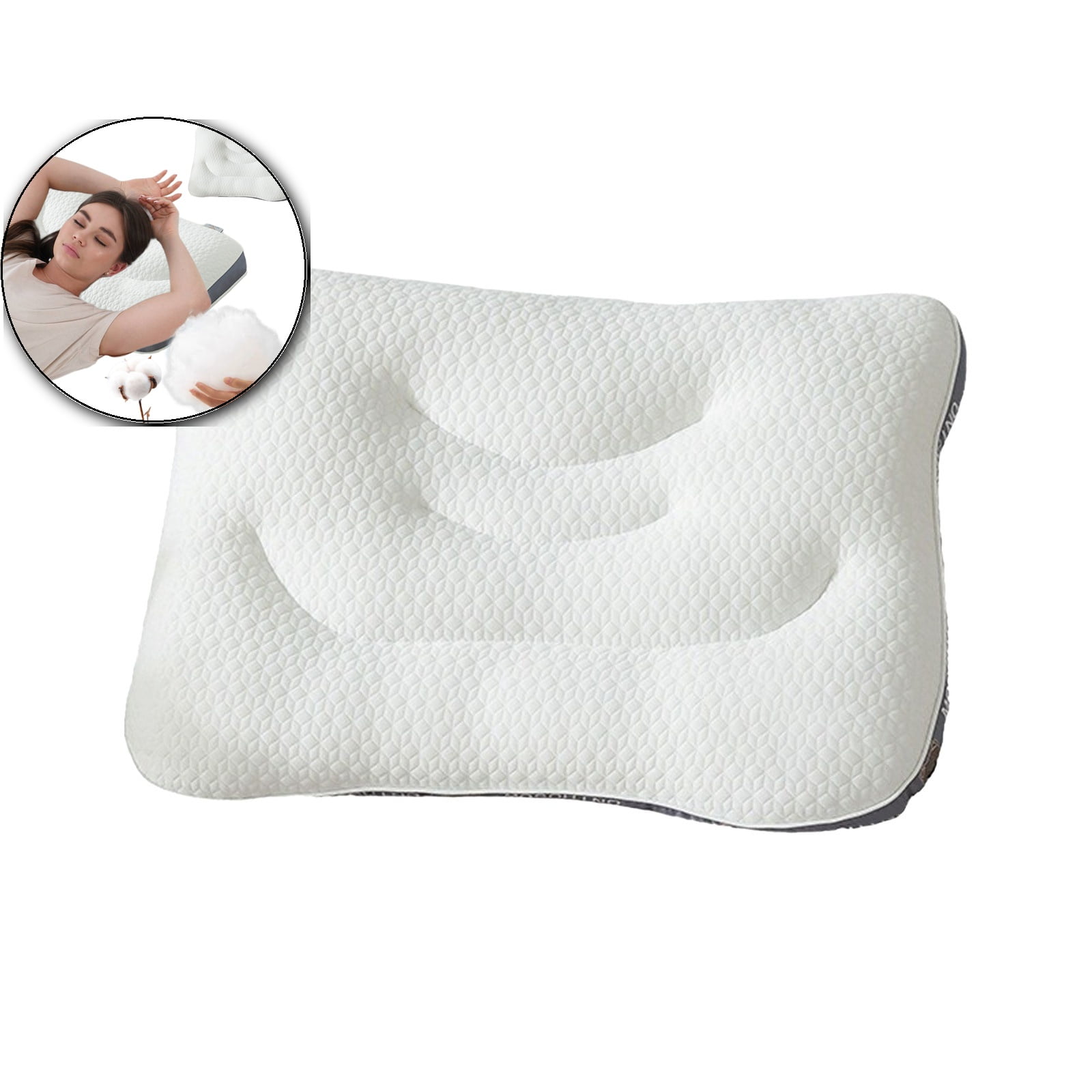 VQPeo Memory Pillow Ergonomic Neck Support for Comfortable Sleep ...