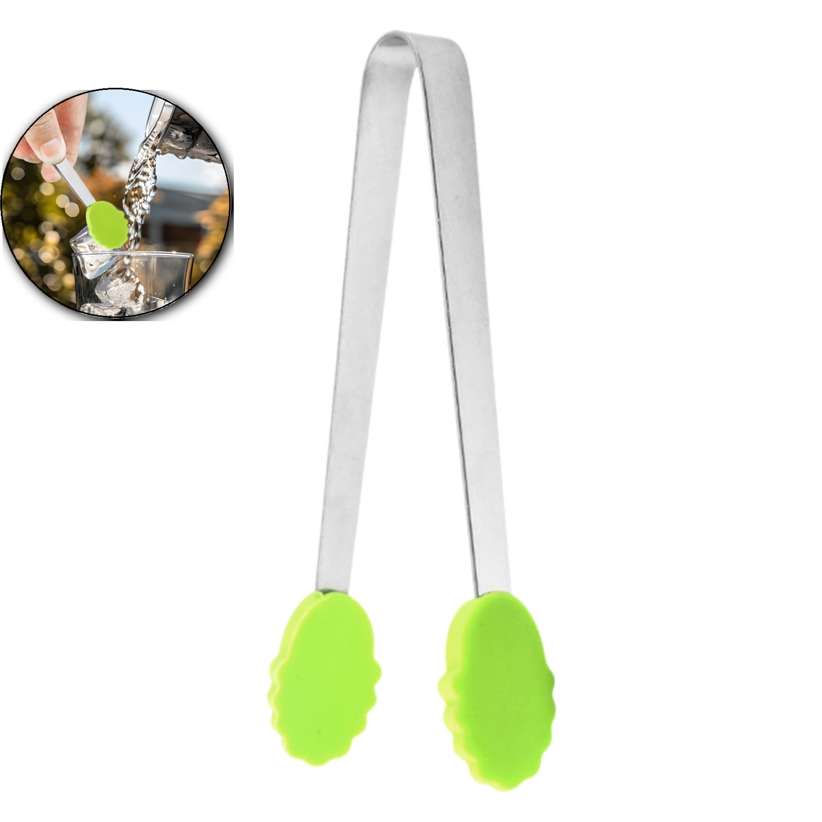 VQPeo Mini Food Tongs Stainless Steel with Silicon Tips Small Cooking ...