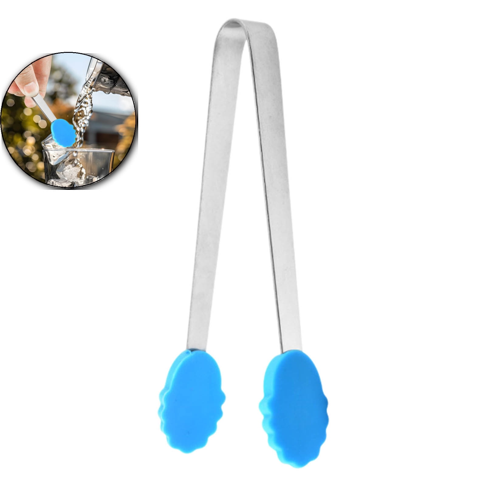 VQPeo Mini Food Tongs Stainless Steel with Silicon Tips Small Cooking ...