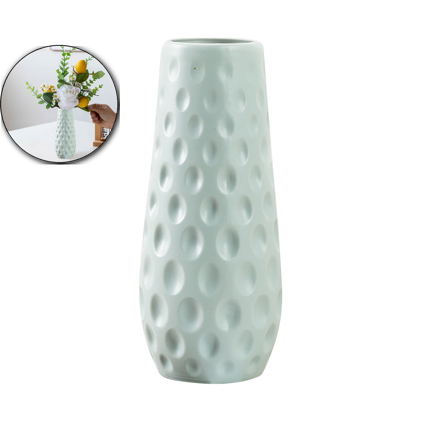 VQPeo Modern Vase for Home Decor – 9.8" Tall Plastic Flower Vase for ...