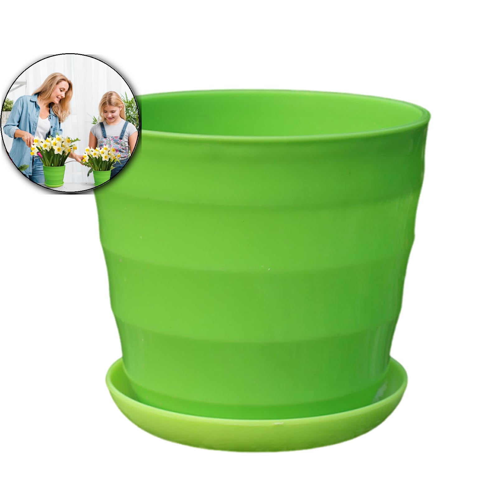 VQPeo Outdoor & Indoor Flower Pots - Large Plastic Flower Pots with ...