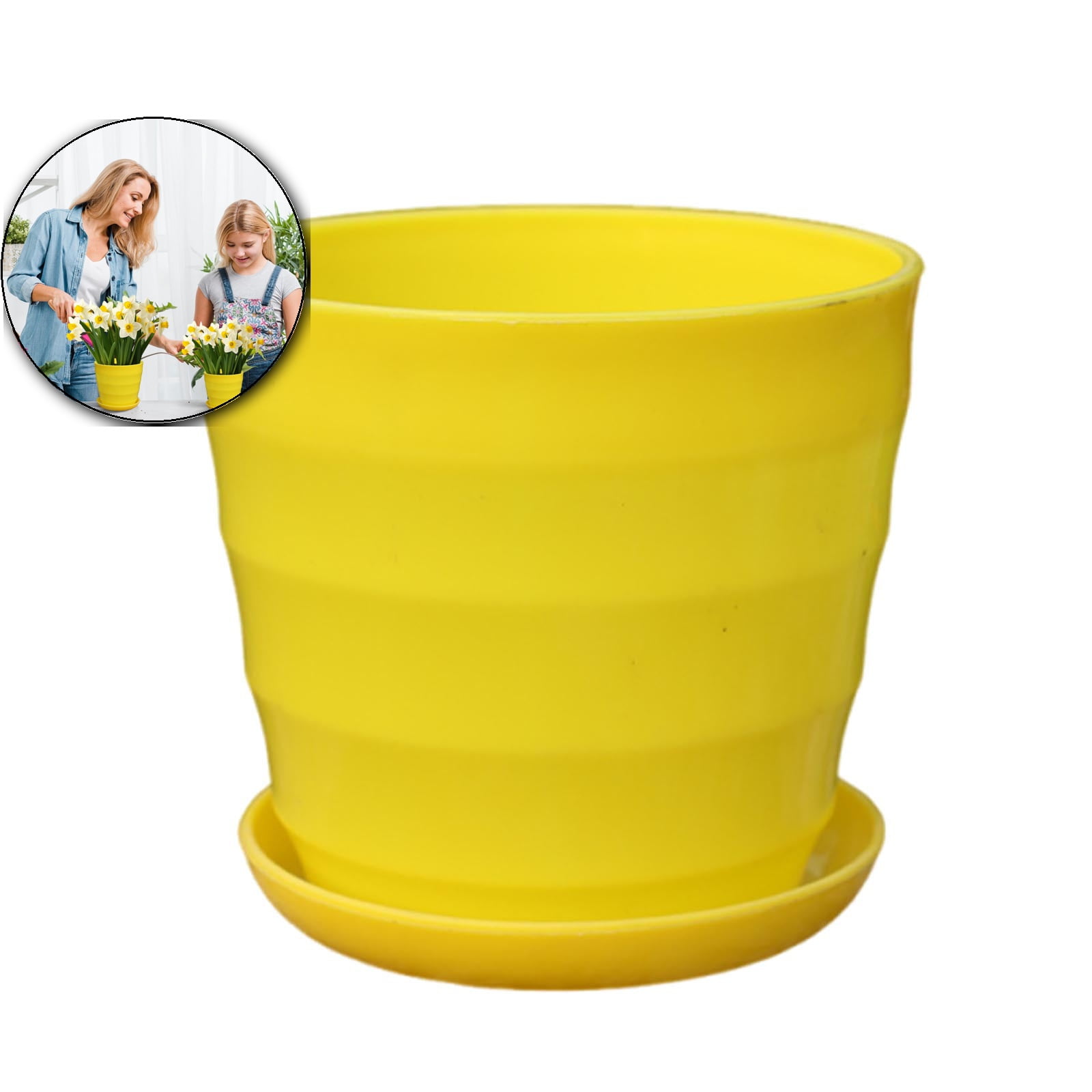 VQPeo Outdoor & Indoor Flower Pots - Large Plastic Flower Pots with ...