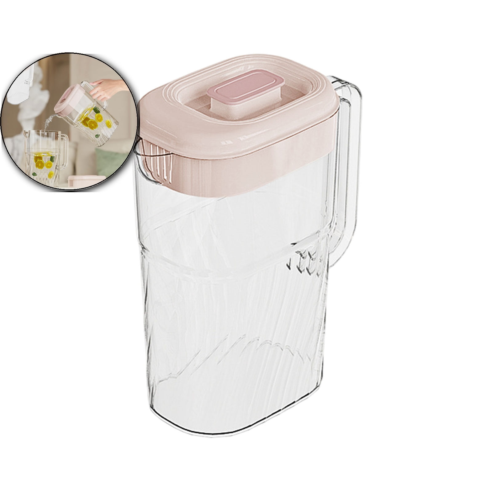 VQPeo Plastic Pitcher with Lid - Versatile Beverage Container with ...