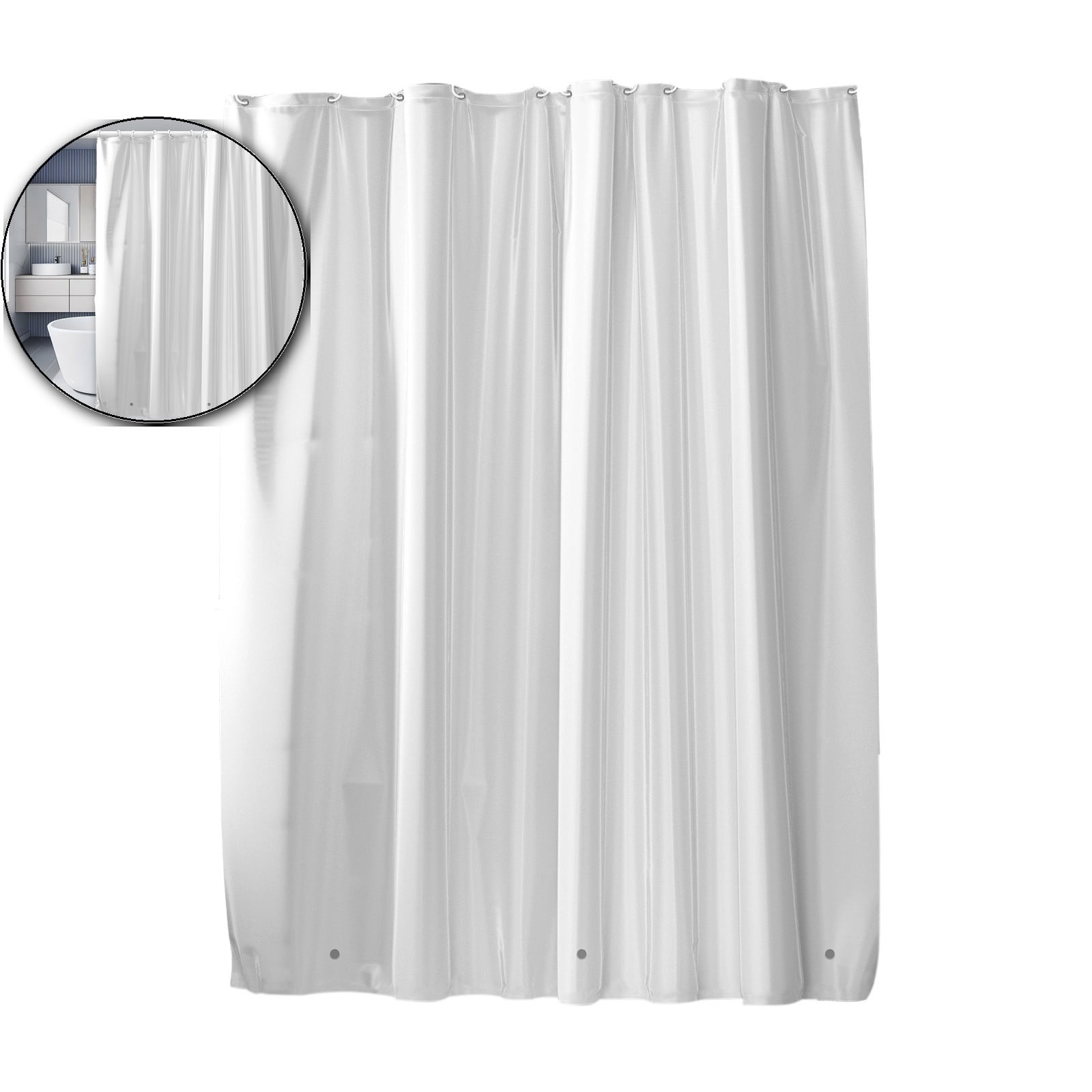 VQPeo Plastic Shower Curtain, Waterproof Liner, Magnet-Weighted Drape ...