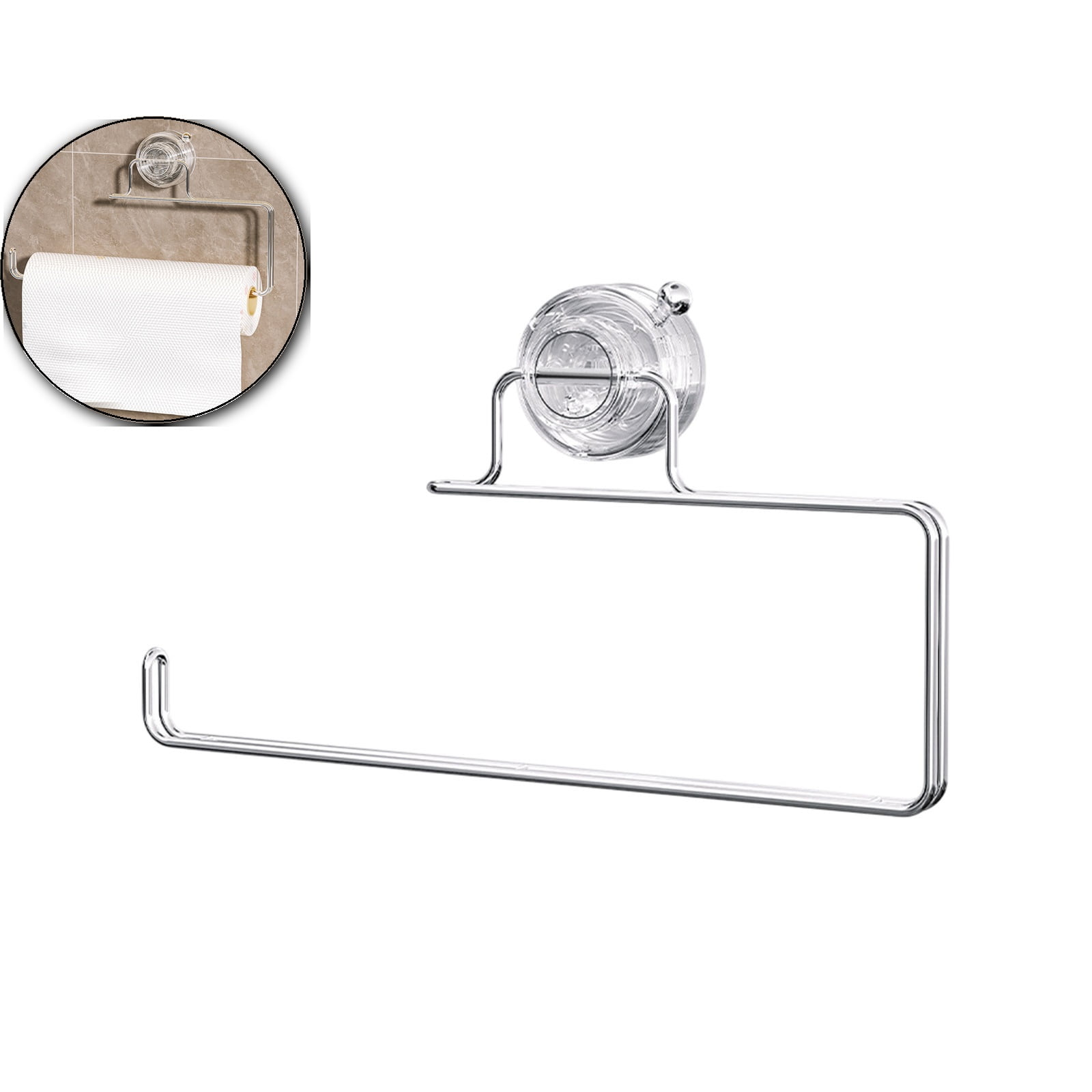 VQPeo Punch Suction Cup Tissue Paper Holder Towel Rack Wall Mount ...