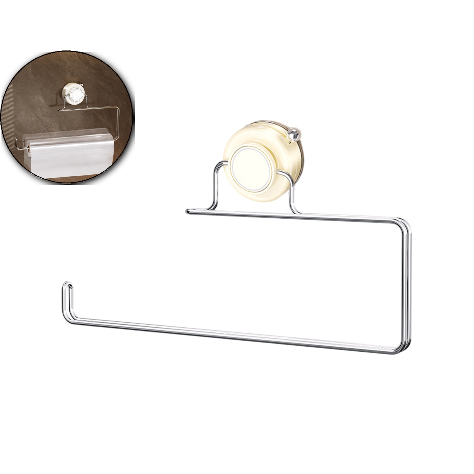 VQPeo Punch Suction Cup Tissue Paper Holder Towel Rack Wall Mount ...