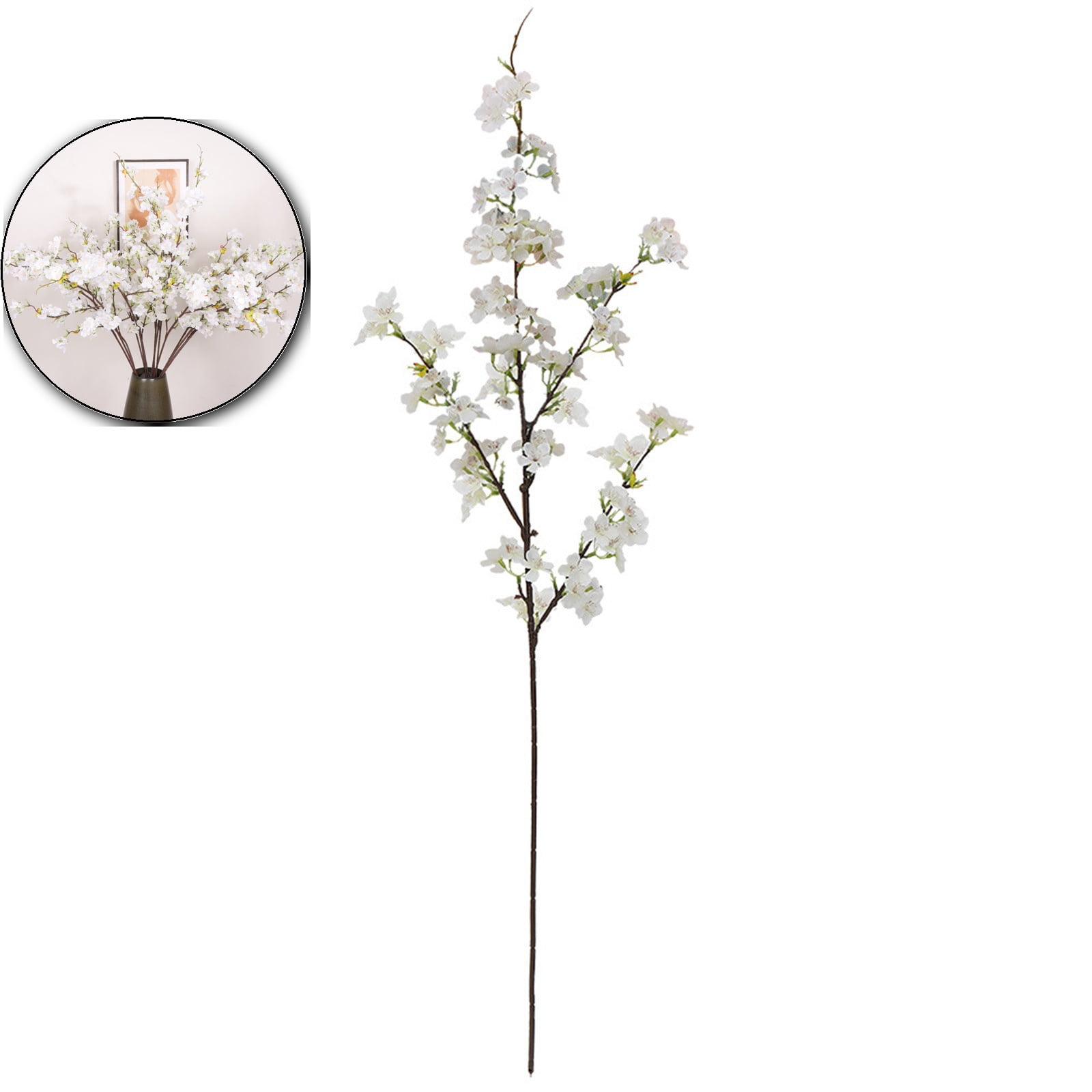 VQPeo Realistic Artificial Cherry Blossom Branches - Silk Faux Flowers ...