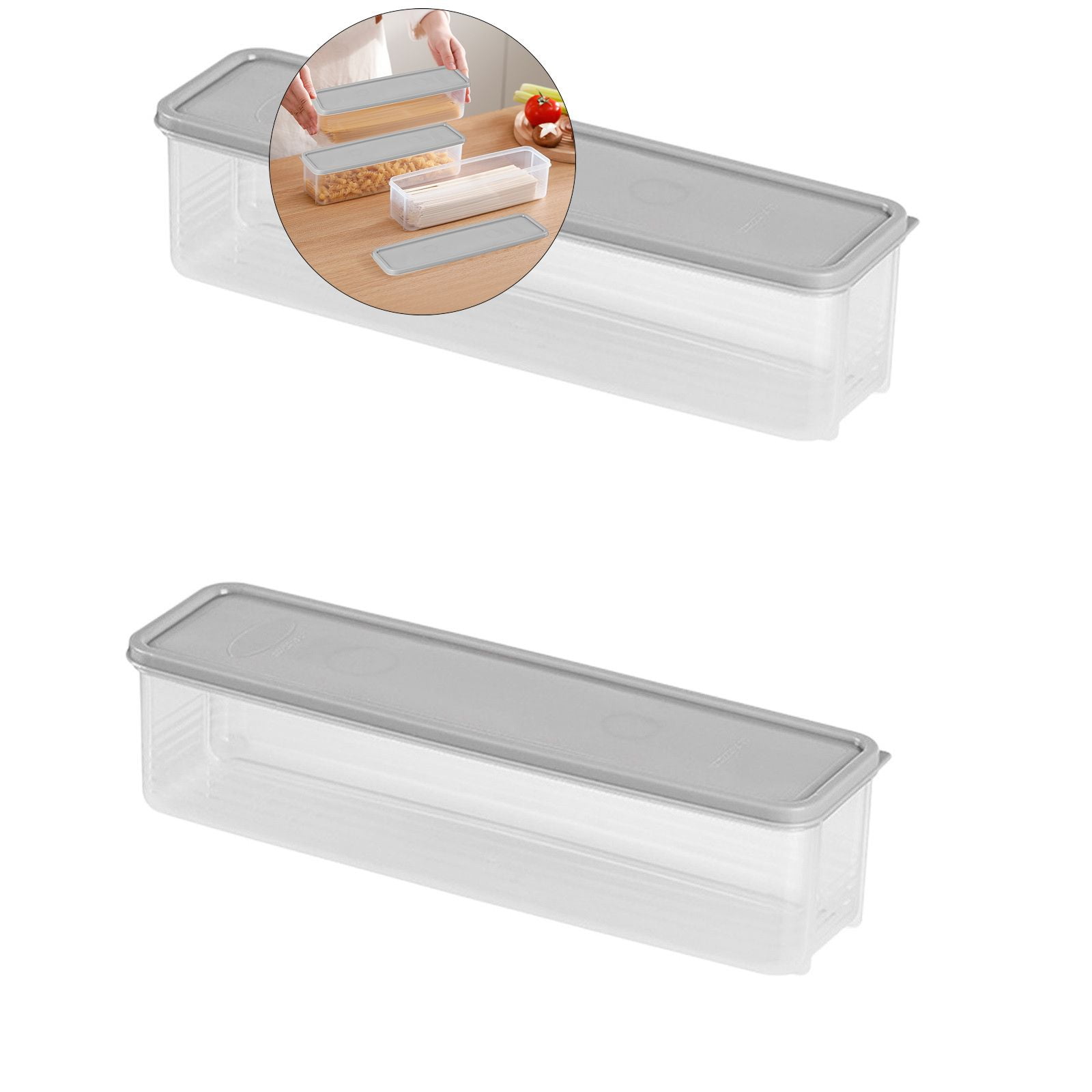 VQPeo Rectangular Pasta & Noodle Storage Container - Transparent Food ...