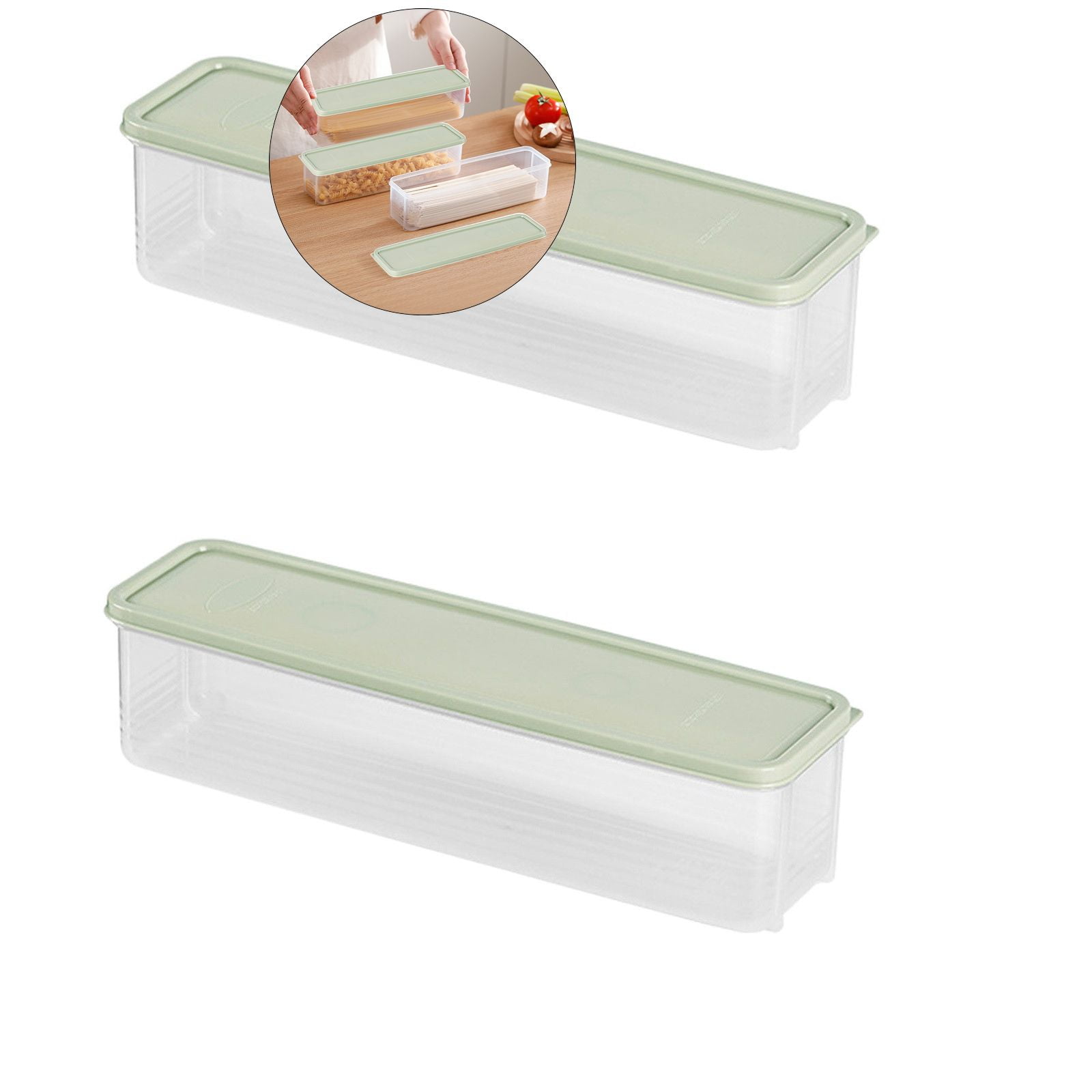 VQPeo Rectangular Pasta & Noodle Storage Container - Transparent Food ...