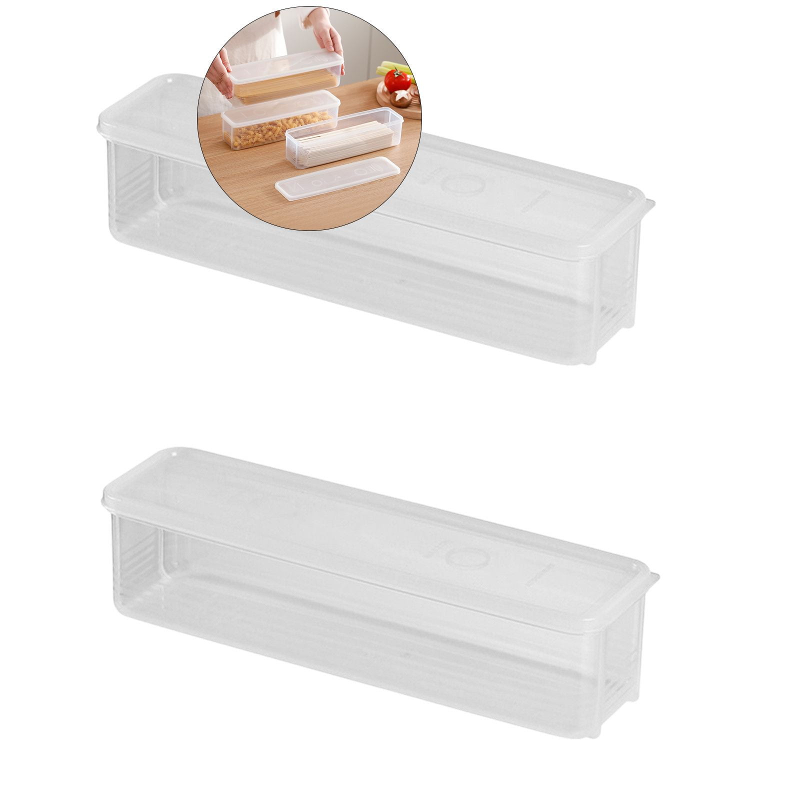 VQPeo Rectangular Pasta & Noodle Storage Container - Transparent Food ...
