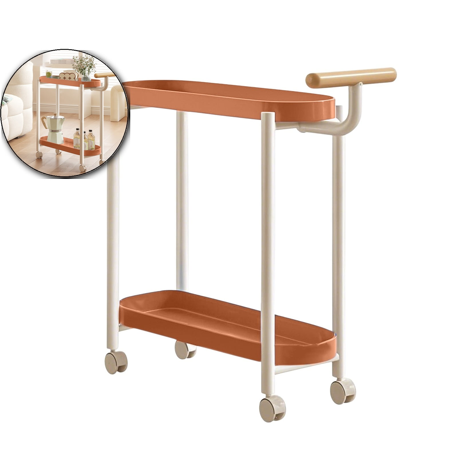 VQPeo Rolling Carts with Wheels, Rolling Cart for Small Spaces, End ...