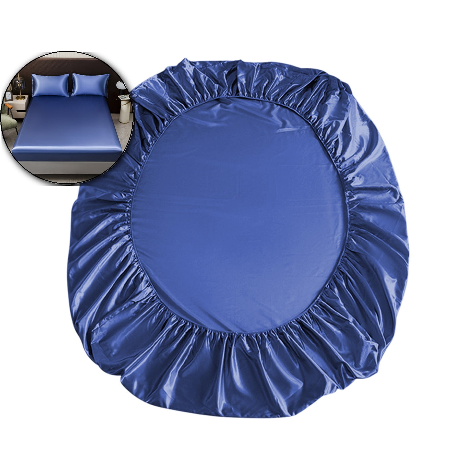 VQPeo Satin Twin Size Fitted Sheet, Silky Soft Fitted Bottom Sheet ...