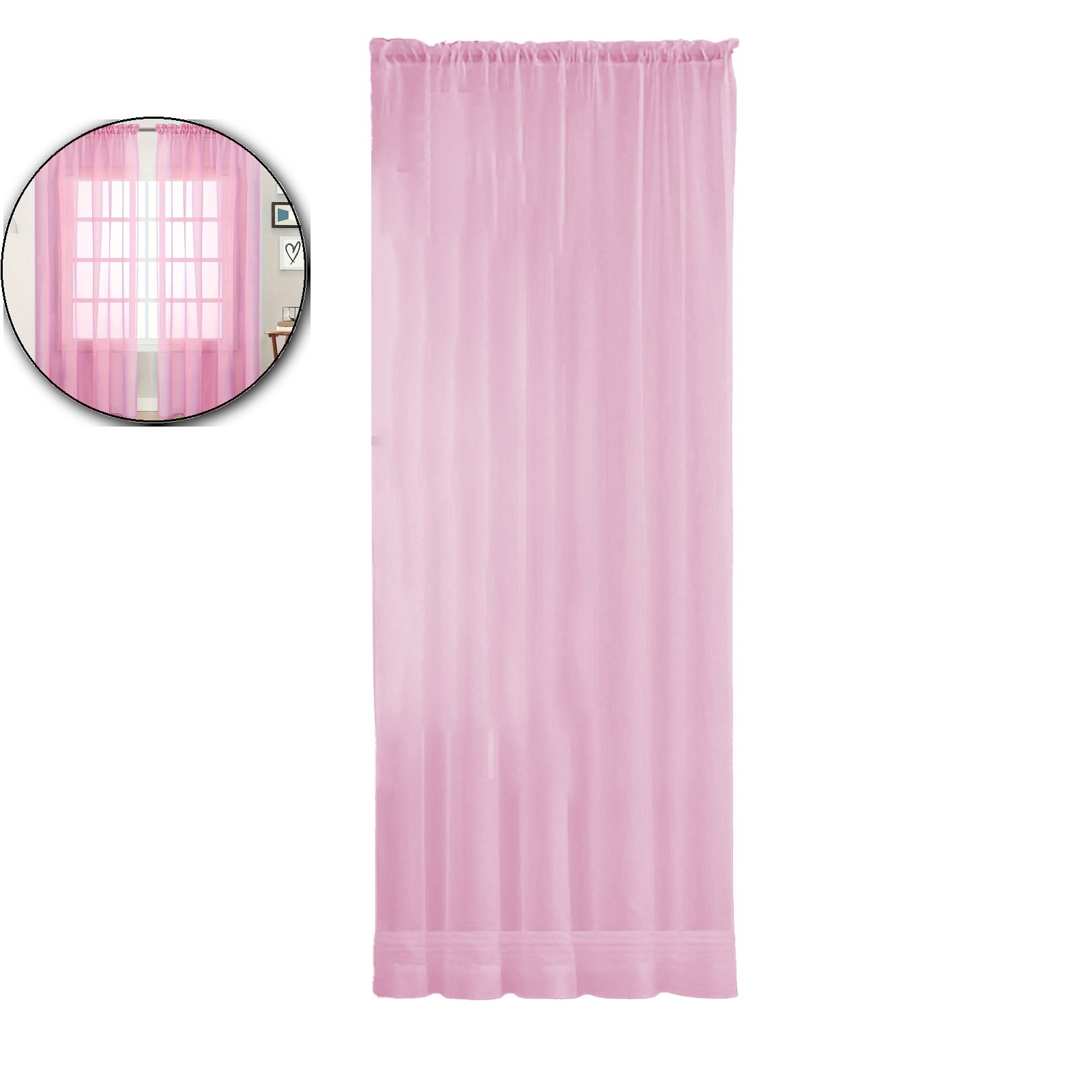 VQPeo Sheer Gauze Curtain Panel (39.4x98.4in) - Semi-Transparent Voile ...
