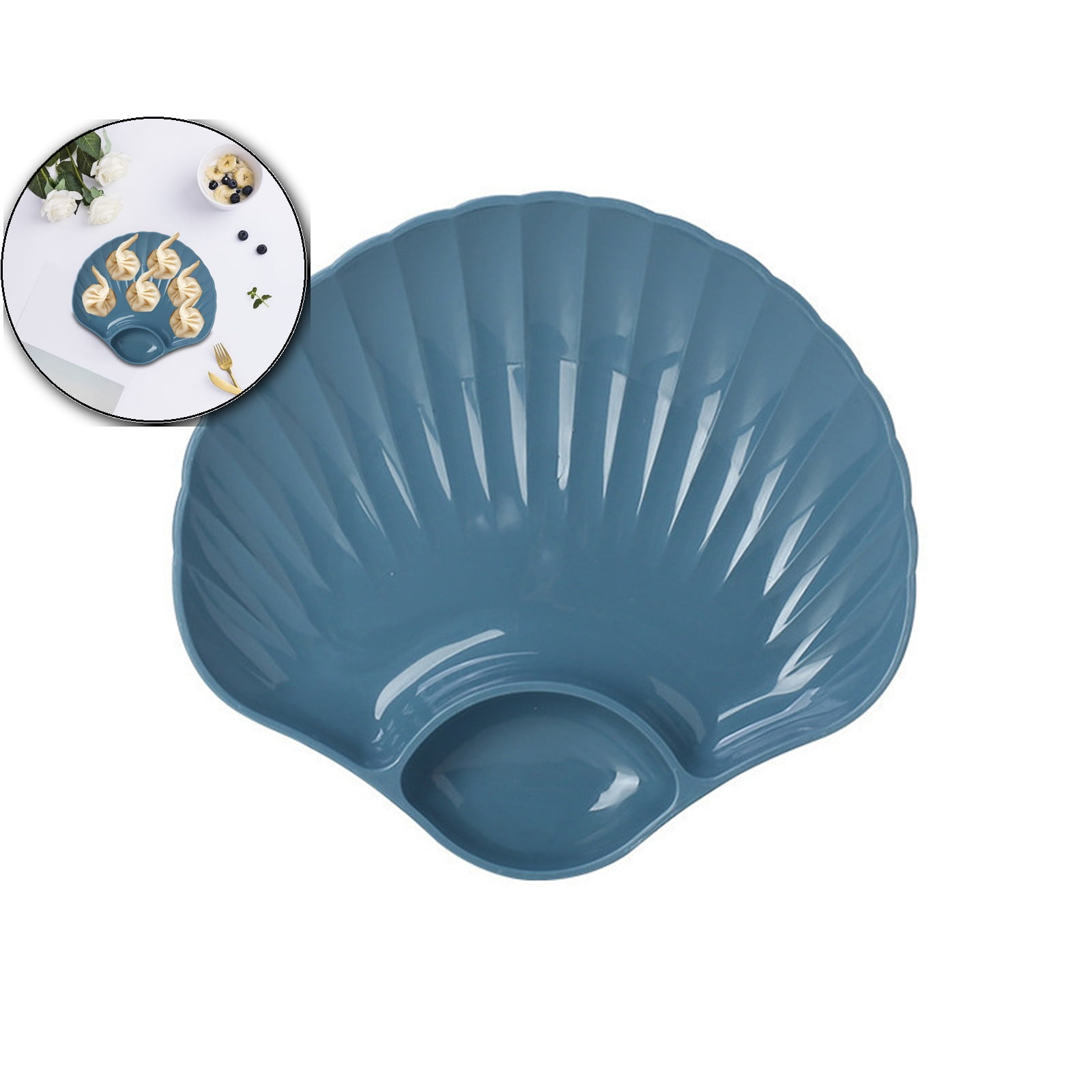 VQPeo Shell-Shaped Plastic Dinner Plate – Reusable, Unbreakable ...