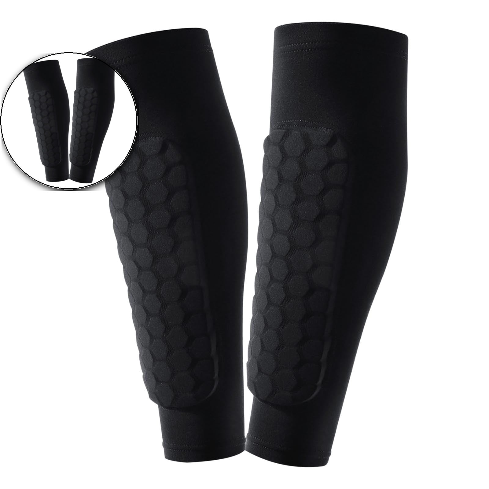 VQPeo Shin Guards for Soccer with Honeycomb Compression Sleeve, Shin ...