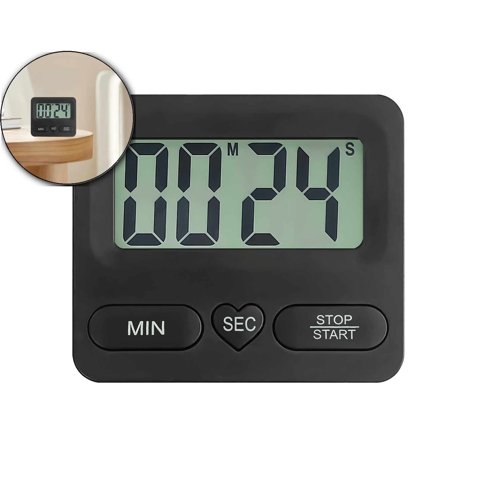 VQPeo Simple Display Alarm Clock, Wake-Up Timer, Backlit Perpetual ...
