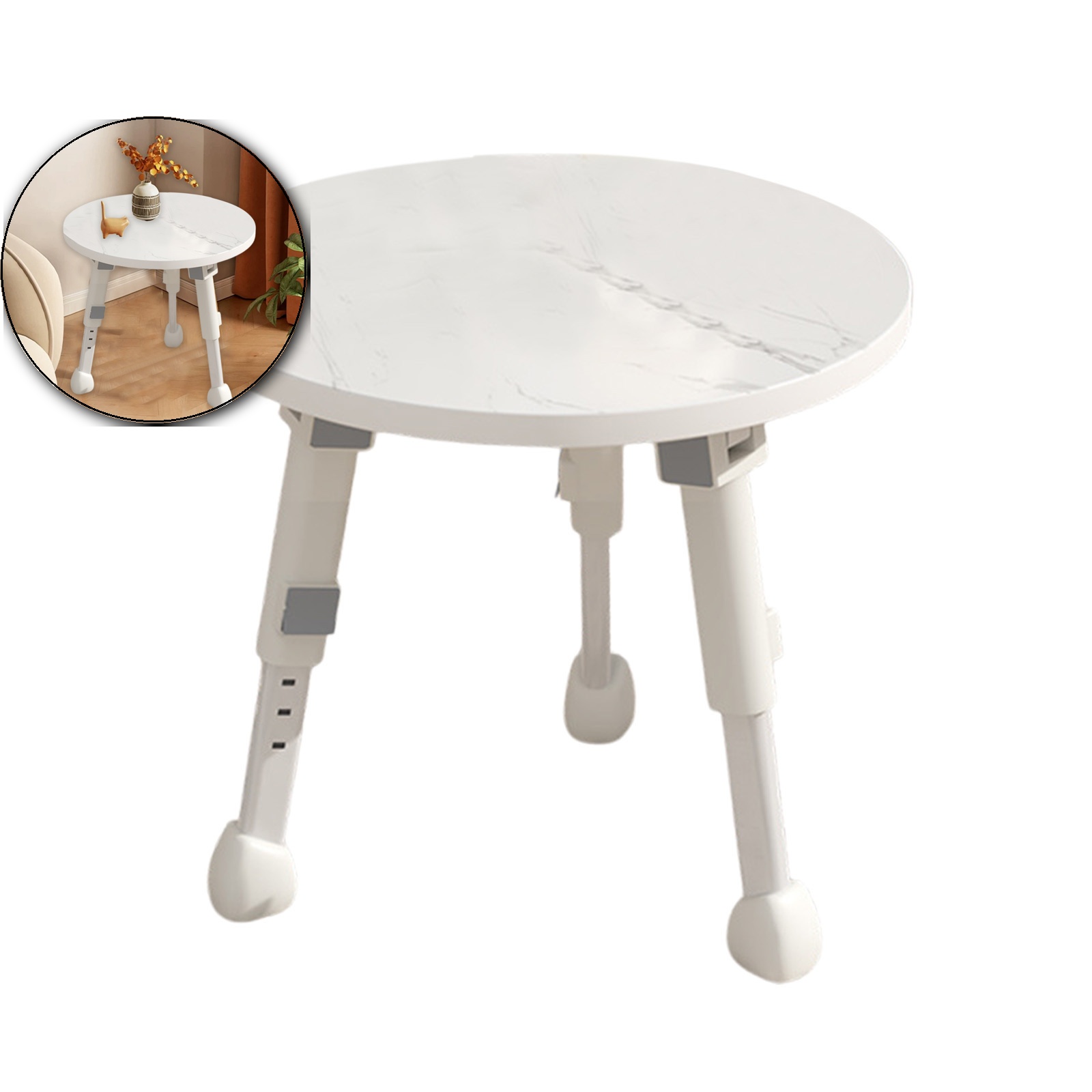 VQPeo Small Side Table for Compact Spaces – Lightweight & Plastic ...