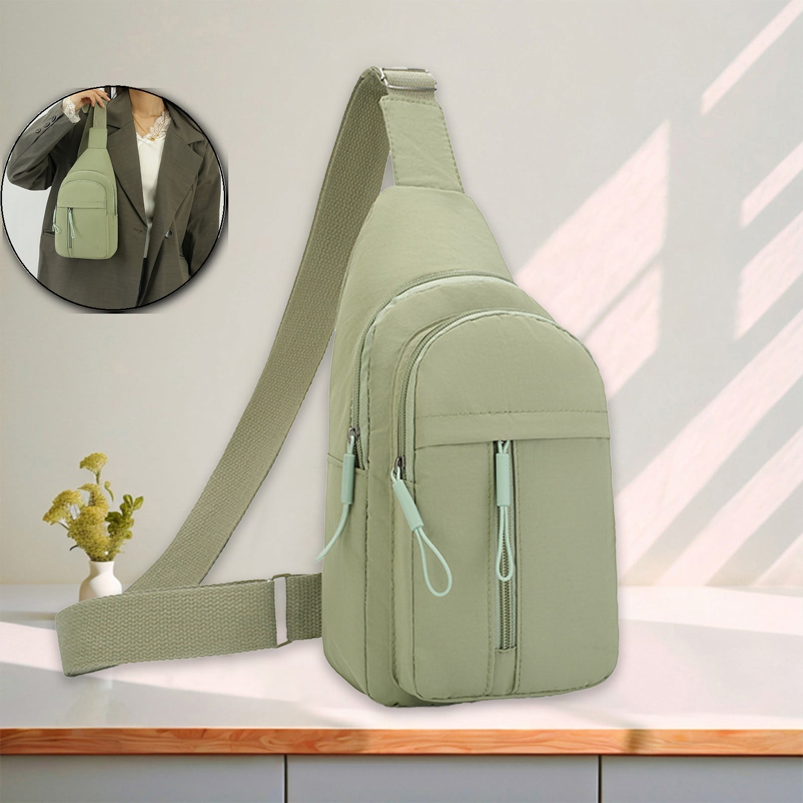 VQPeo Small Sling Bag Crossbody for Men Women One Strap Shoulder Cross ...