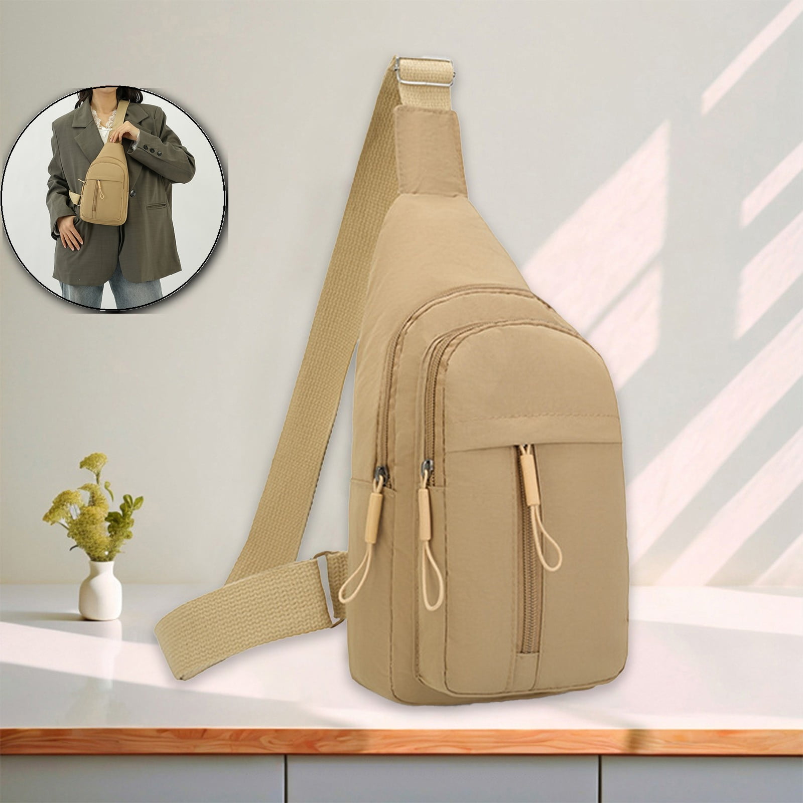 VQPeo Small Sling Bag Crossbody for Men Women One Strap Shoulder Cross ...