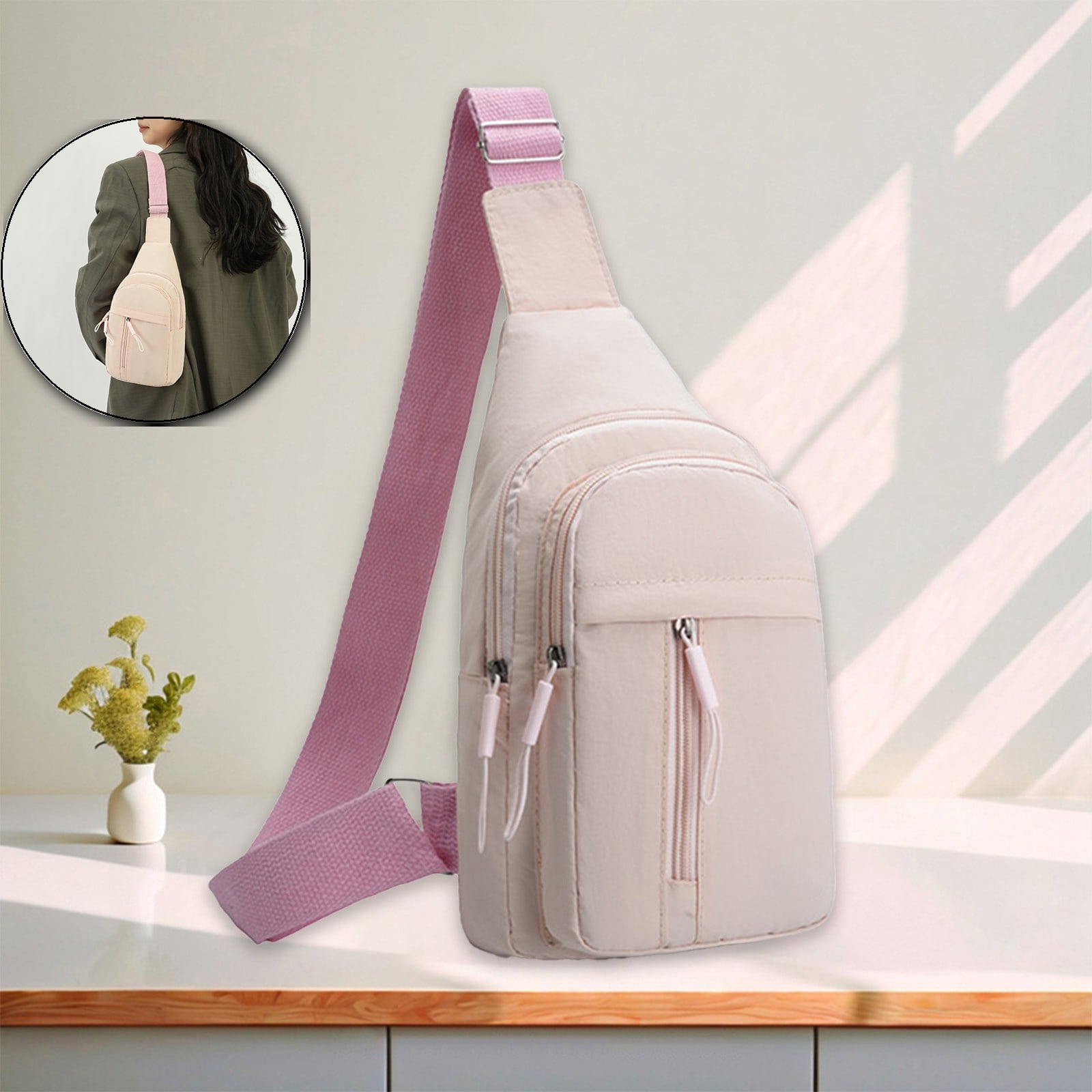 VQPeo Small Sling Bag Crossbody for Men Women One Strap Shoulder Cross ...