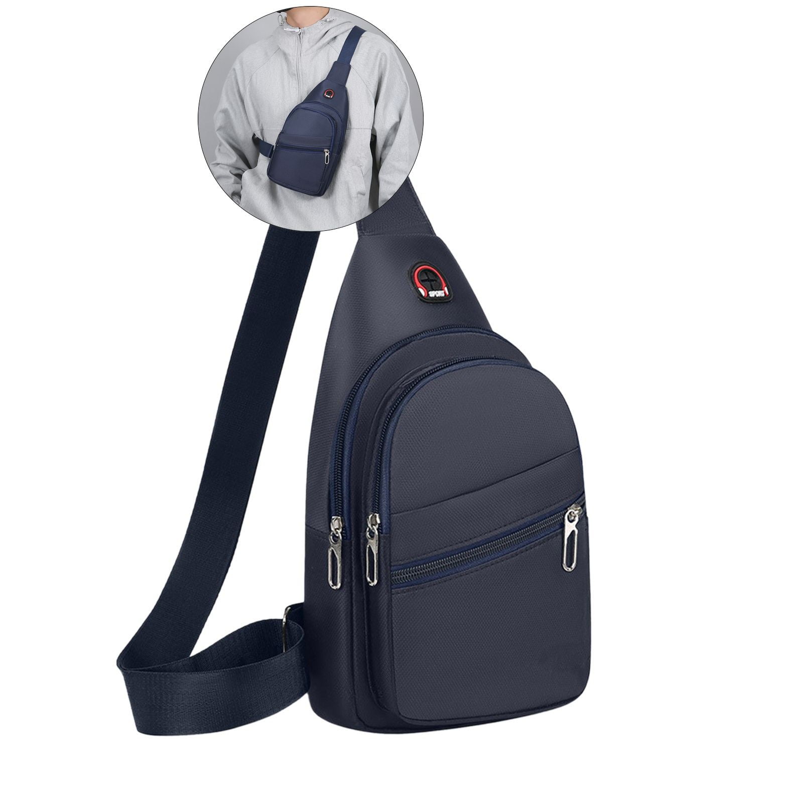 VQPeo Small Sling Bag for Women Men, Lightweight Chest Pack, Gym ...