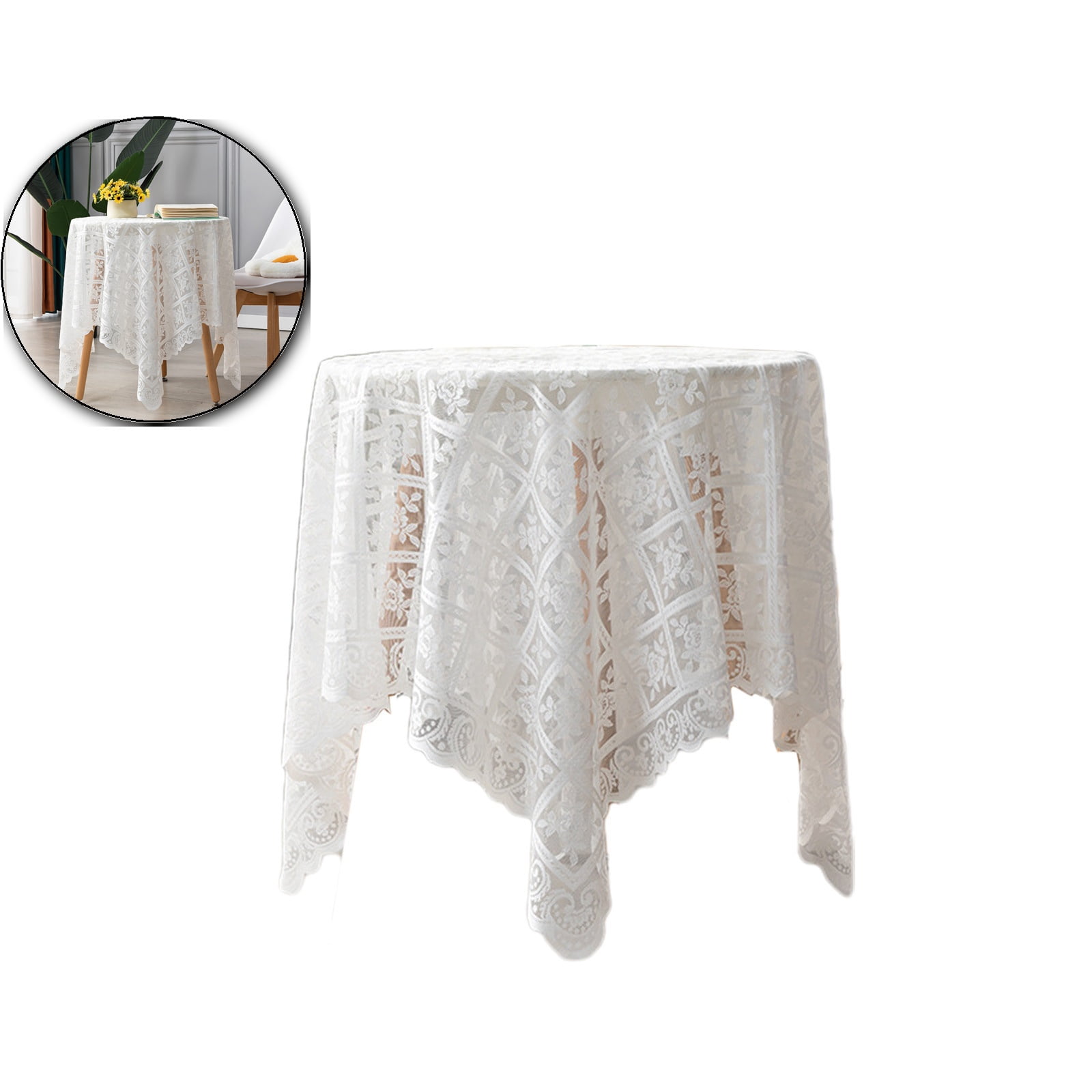 VQPeo Small Square Tablecloth, Lace Doilies, Square Tablecloths Side ...