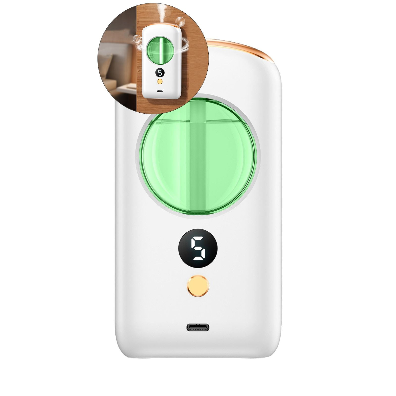 VQPeo Smart Automatic Aroma Diffuser for Home and Office, Type C Fast Charging, LED Display ...