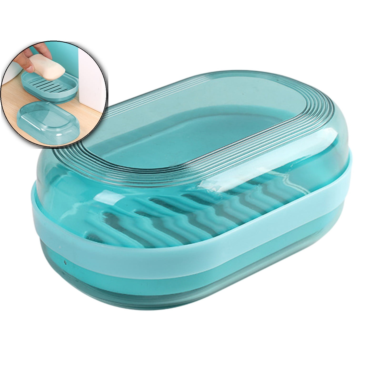 VQPeo Solid Shampoo Bar Holder, Travel Soap Case with Draining Layer ...