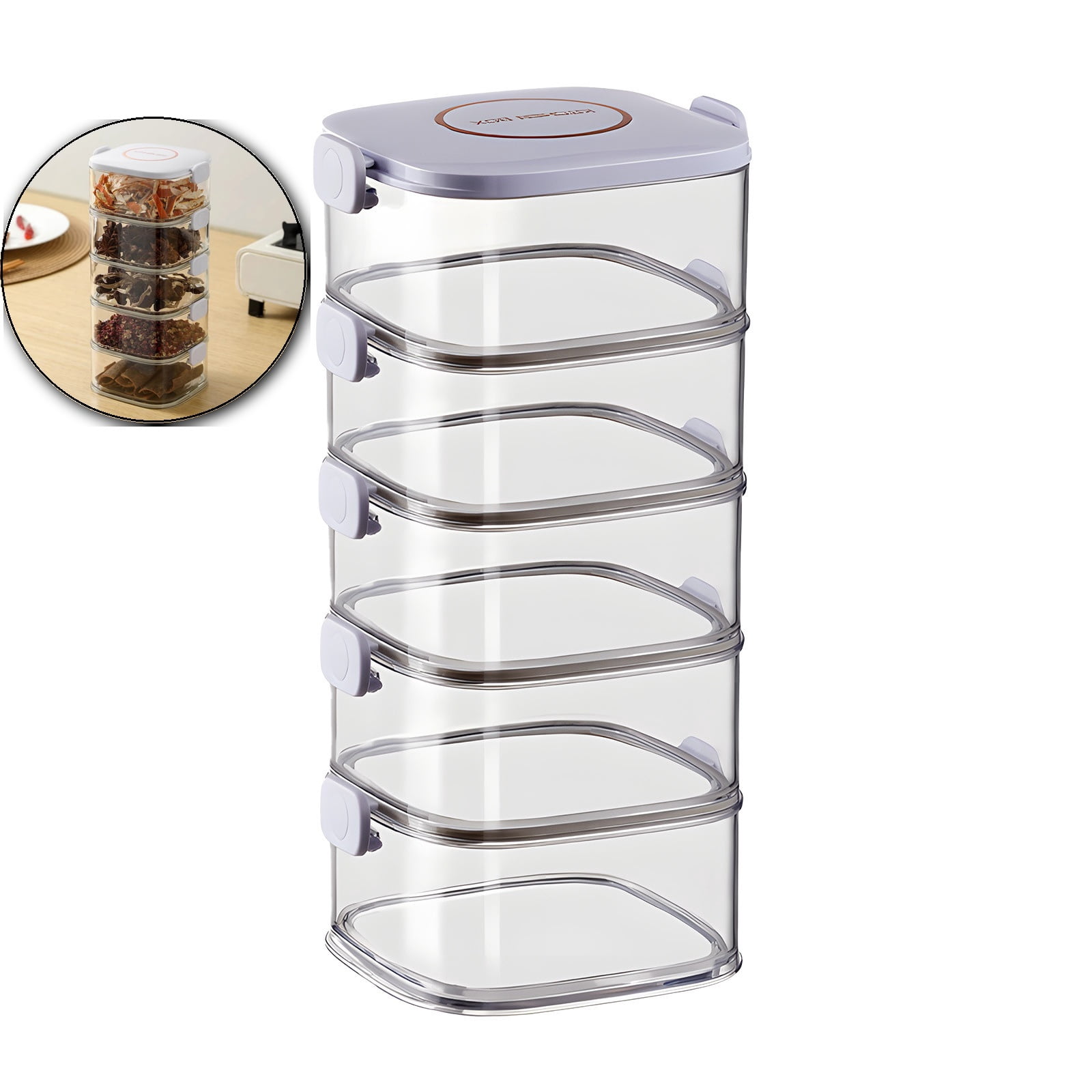 VQPeo Spice Jars Seasoning Containers, Stackable Airtight Seasoning ...