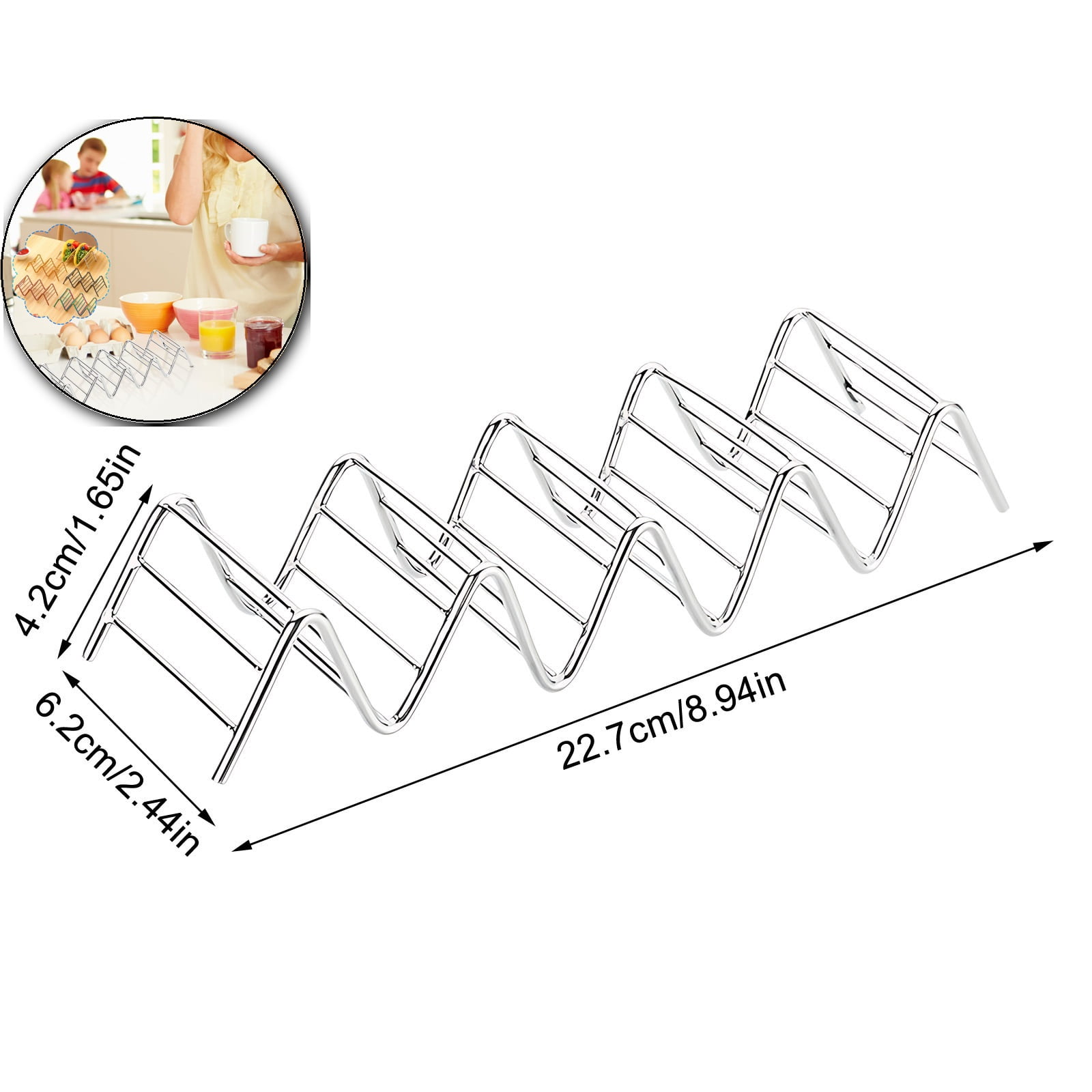 VQPeo Stainless Steel Taco Holder, Taco Shell Holder Stand Stainless ...