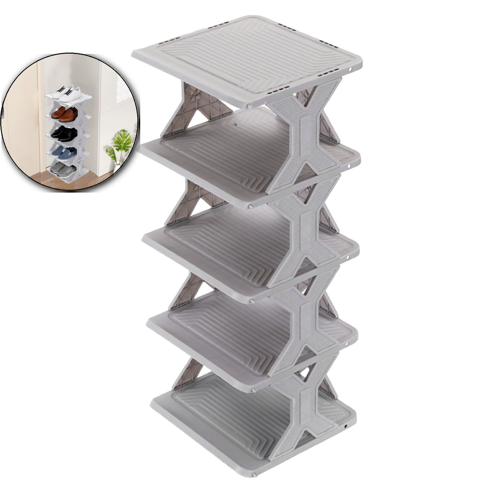 VQPeo Thickened Corner Shoe Rack, Widened Plastic Organizer, Removable ...