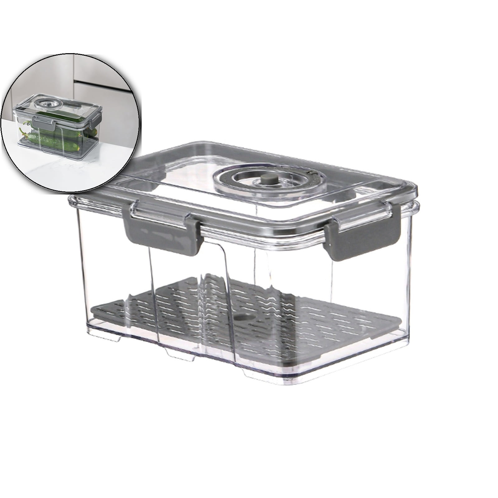 VQPeo Vacuum Sealed Food Storage Container with Pump, Airtight ...