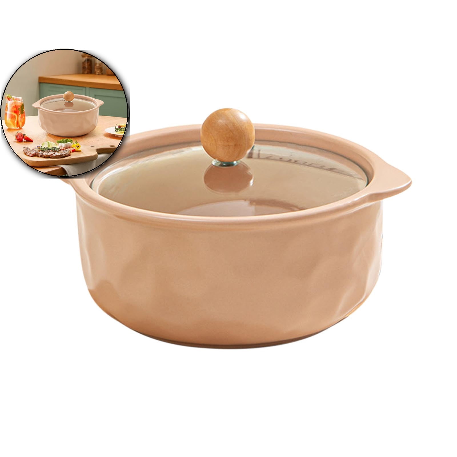 VQPeo Versatile Ceramic Bowls - Oven Safe Kitchen Bowls with Lids ...