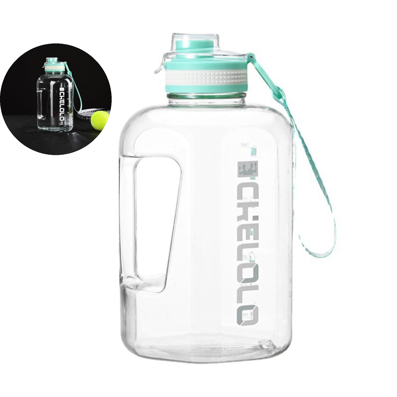 VQPeo Water Jug with Flip-top Lid and Handle Strap, Leak-proof Reusable ...