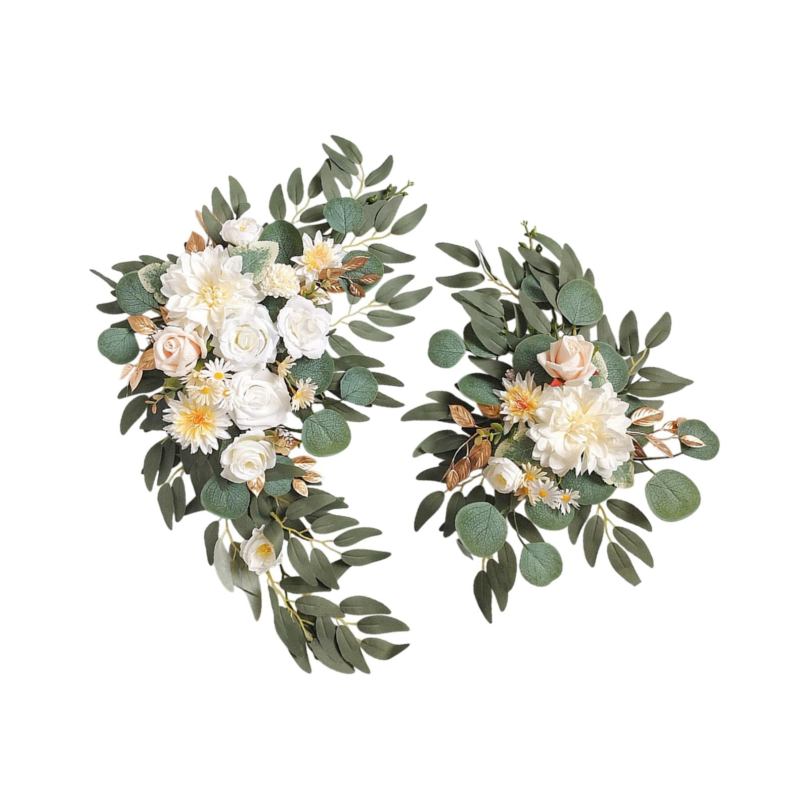 VQPeo Wedding Arch Flowers, Faux Flower Set of 2, Floral Swag for ...