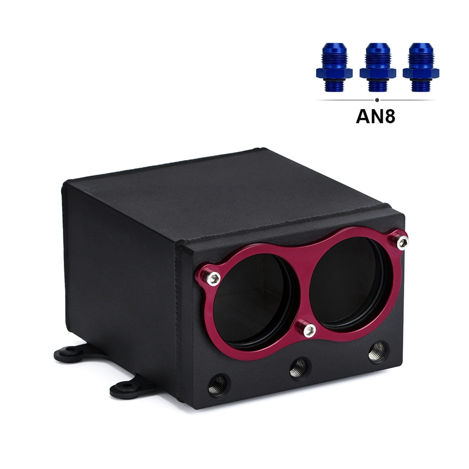 VR - 60mm Dual External 044 Fuel Pump Tank Racing Black Billet ...